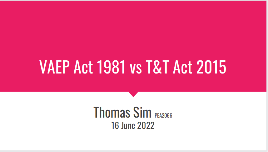 085 VAEP 1981 v T&T 2015 – My Real Property for Real Estate Agents